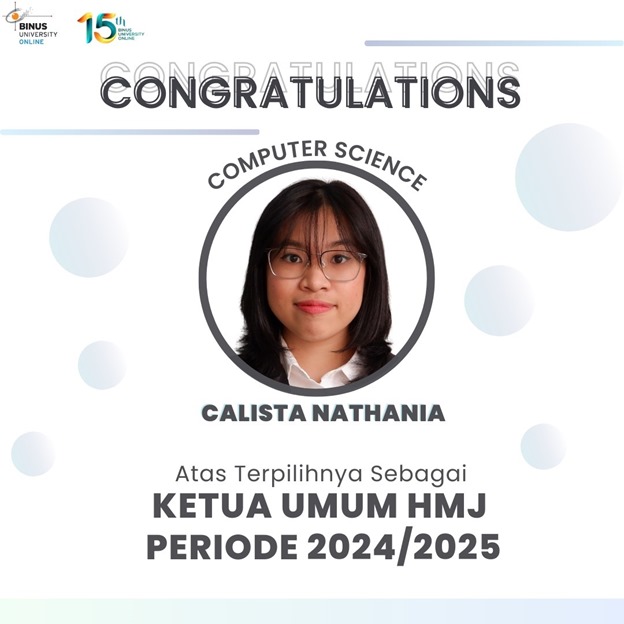 Selamat untuk Calista Nathania dari PJJ CS sebagai Ketua Umum HMJ Sains ...