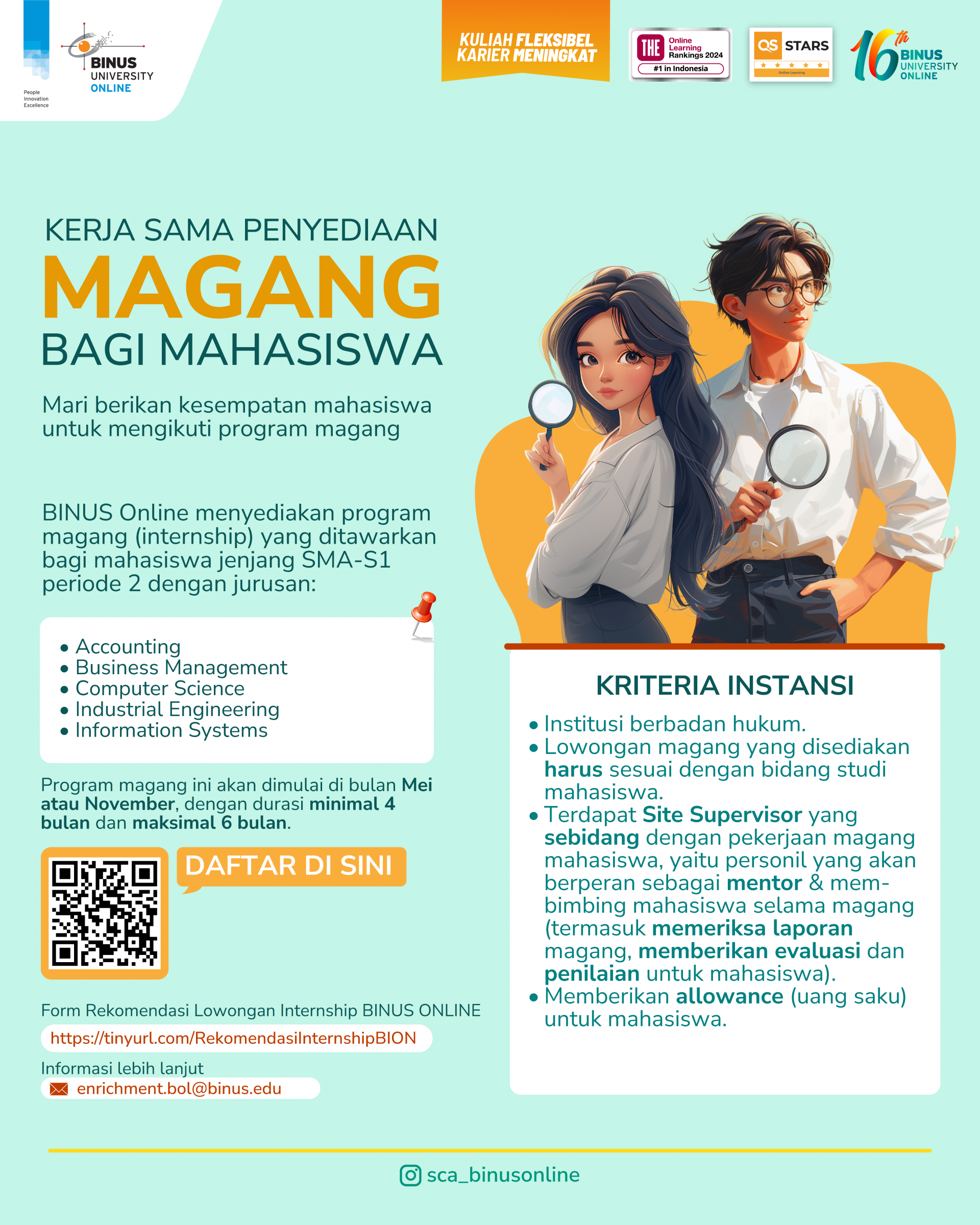 Kerjasama Penyediaan Magang Bagi Mahasiswa – Information Systems